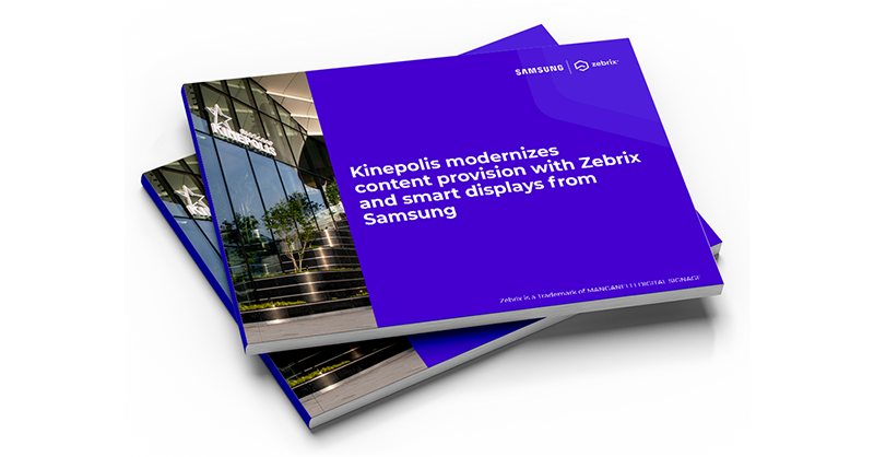 Kinepolis modernizes content provision with the Zebrix solution and Samsung Smart Displays
